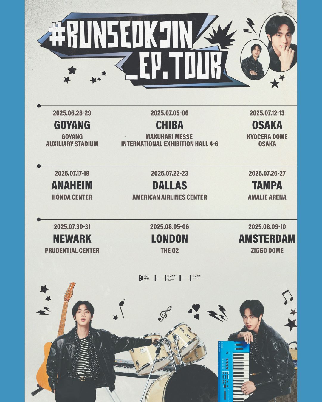 BTS JIN Run Seokjin Ep Tour Setlist 2025: All Concert Setlists