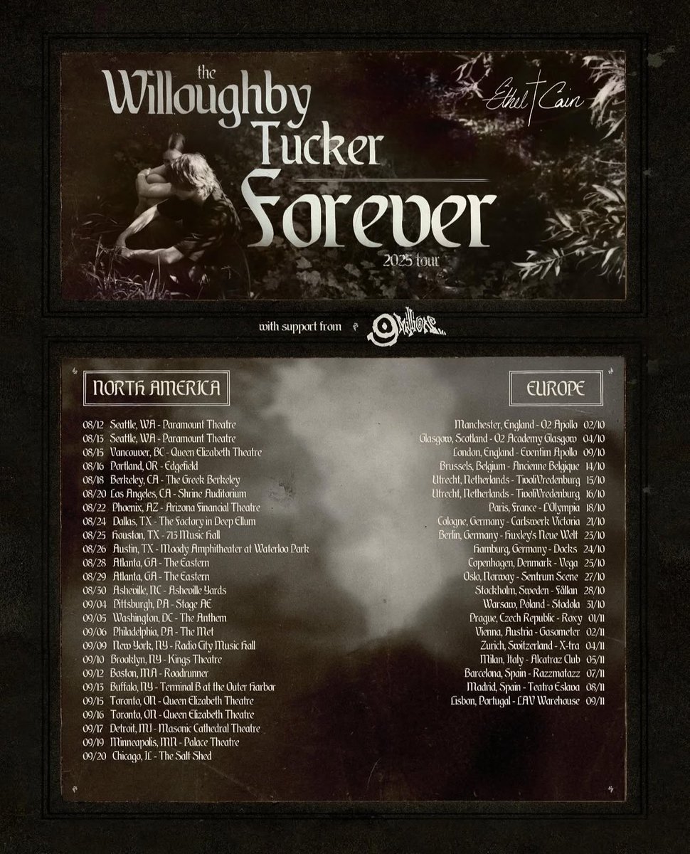 The Willoughby Tucker Forever Tour Setlist 2025 By Ethel Cain