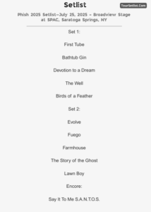 Phish Summer Tour 2025 Setlist: Check All Concert Setlists