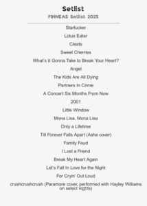 FINNEAS Setlist 2025 - FINNEAS Concert Setlists & Songs