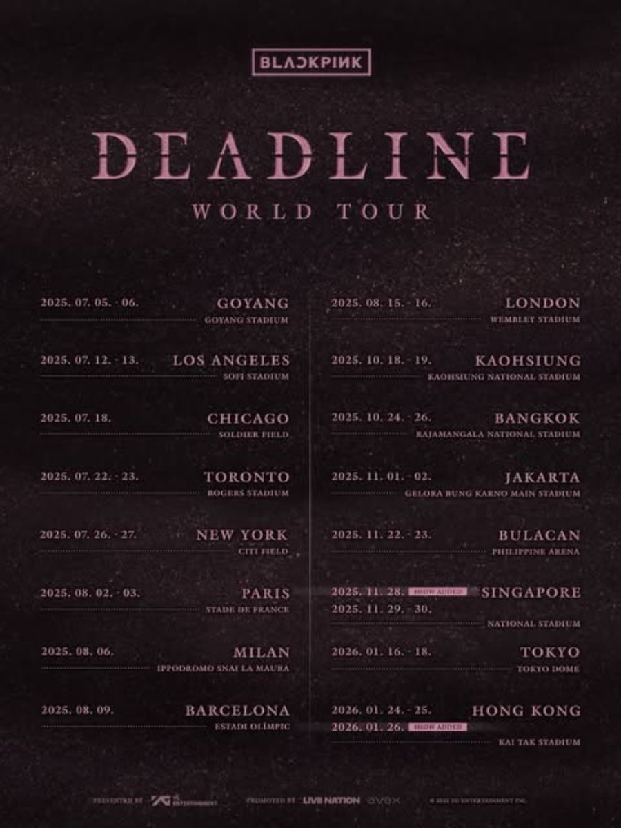 BlackPink Deadline World Tour 2026 New Dates Added