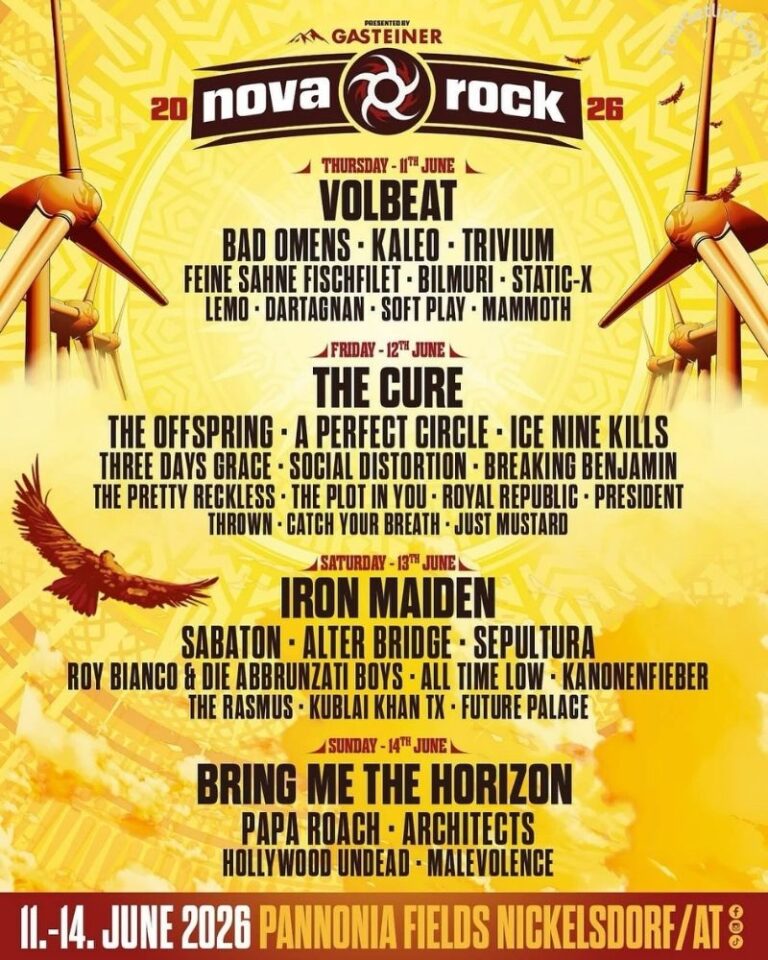 Nova Rock Festival 2026 Lineup, Dates, Artists & Tickets