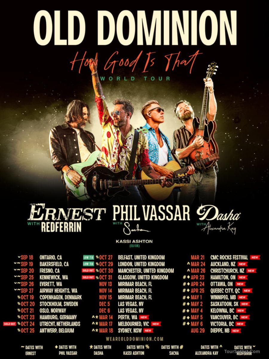 Old Dominion Announces How Good Is That World Tour 2026
