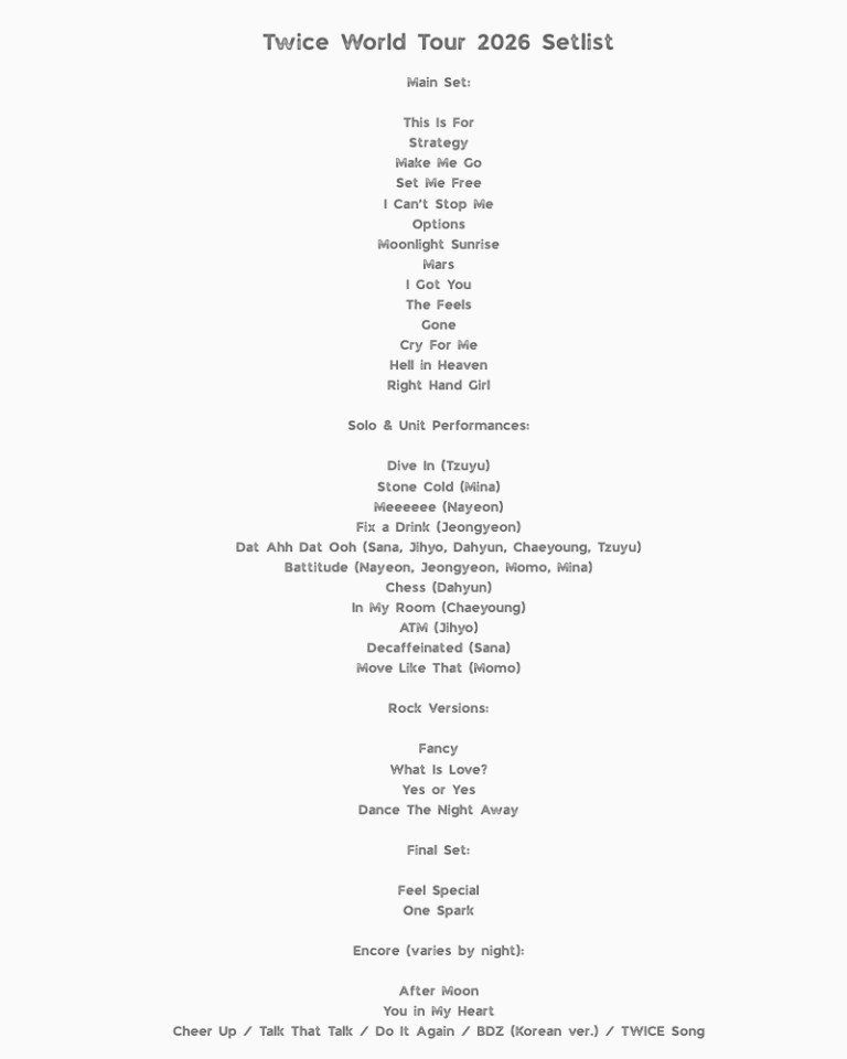 Twice World Tour 2026 Setlist, Dates, Venues & Presale Tickets