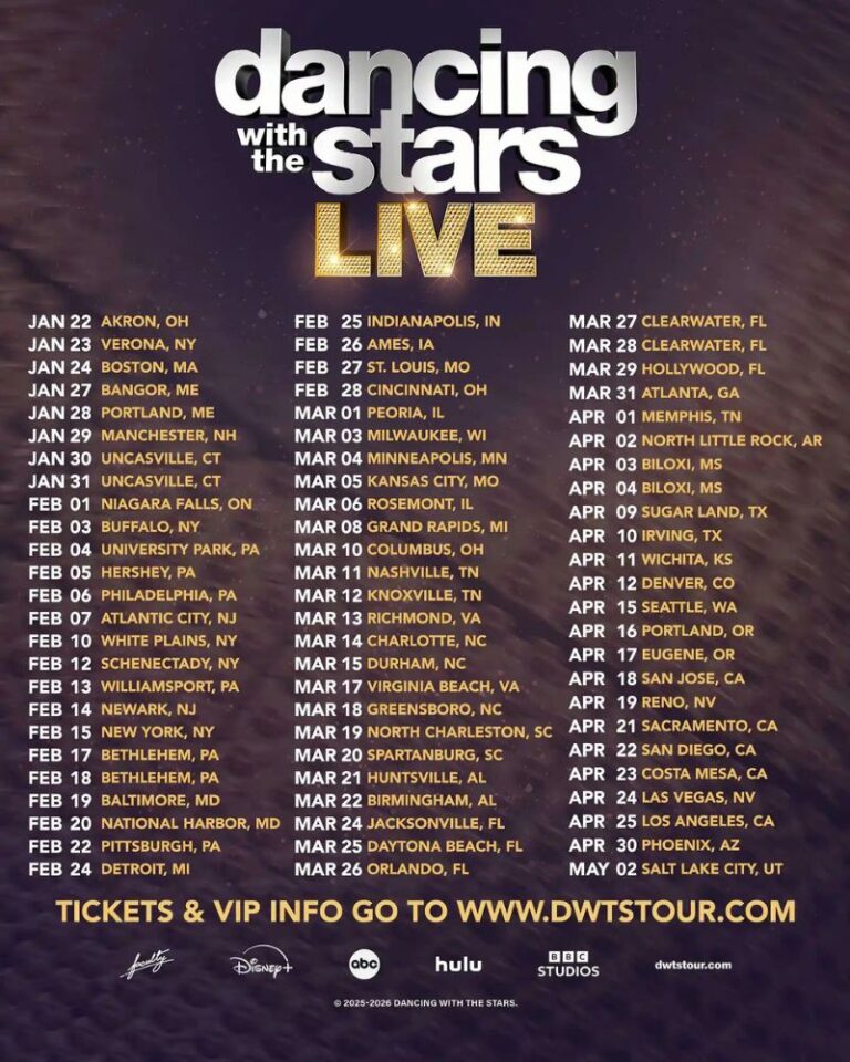 DWTS Tour 2026: Dancing With The Stars Live Dates, Cities & Tickets