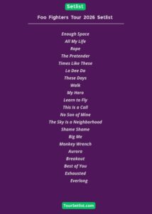 Foo Fighters Tour 2026 Dates, Setlist, Cities & Presale Tickets