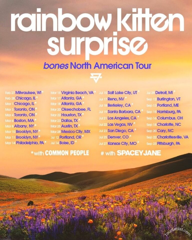 Rainbow Kitten Surprise Tour 2026 Dates, Cities & Setlist