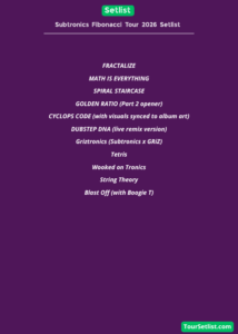 Subtronics Fibonacci Tour 2026 Dates, Setlist, Cities & Tickets