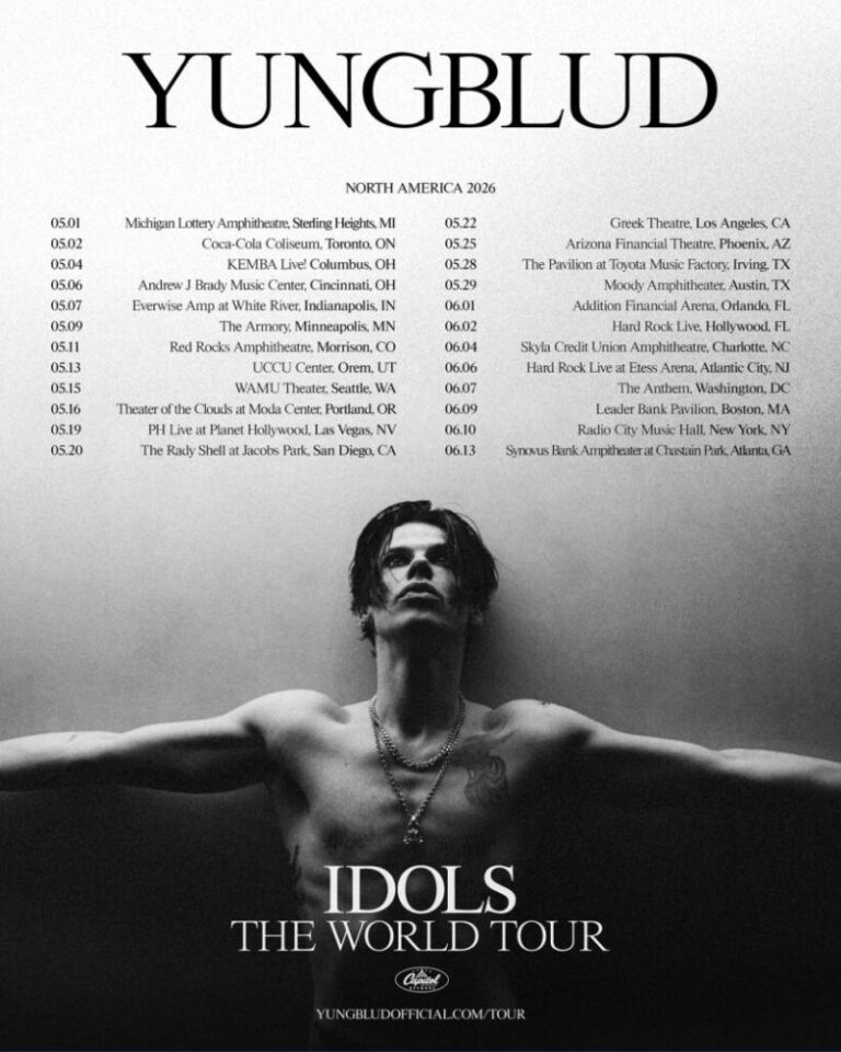 Yungblud Tour Setlist 2026 - Idols World Tour Songs & Dates