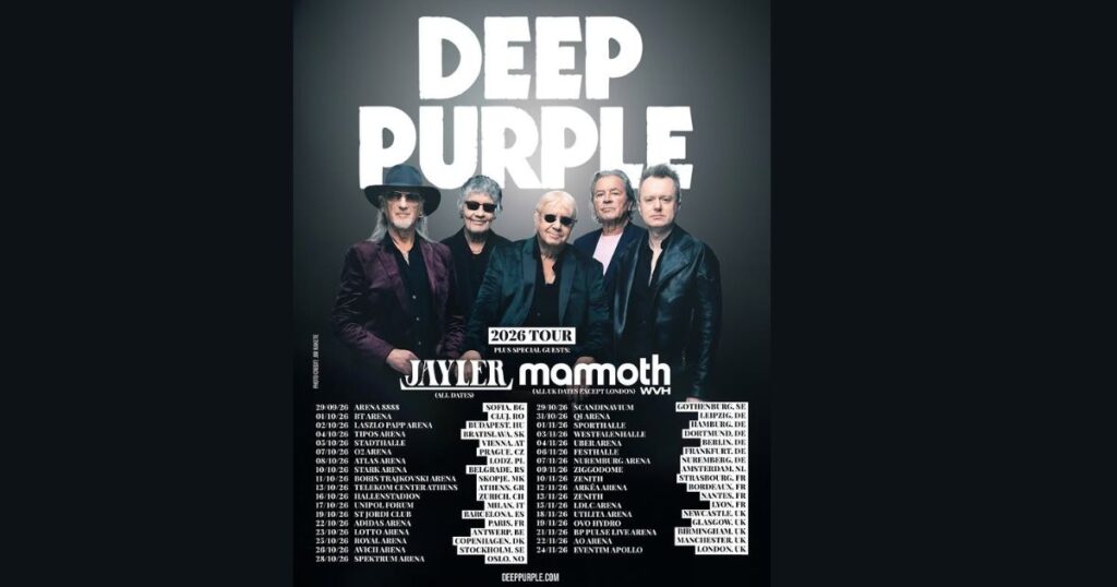 Deep Purple 2026 Tour – Dates, Setlist, Venues, Cities & Presale