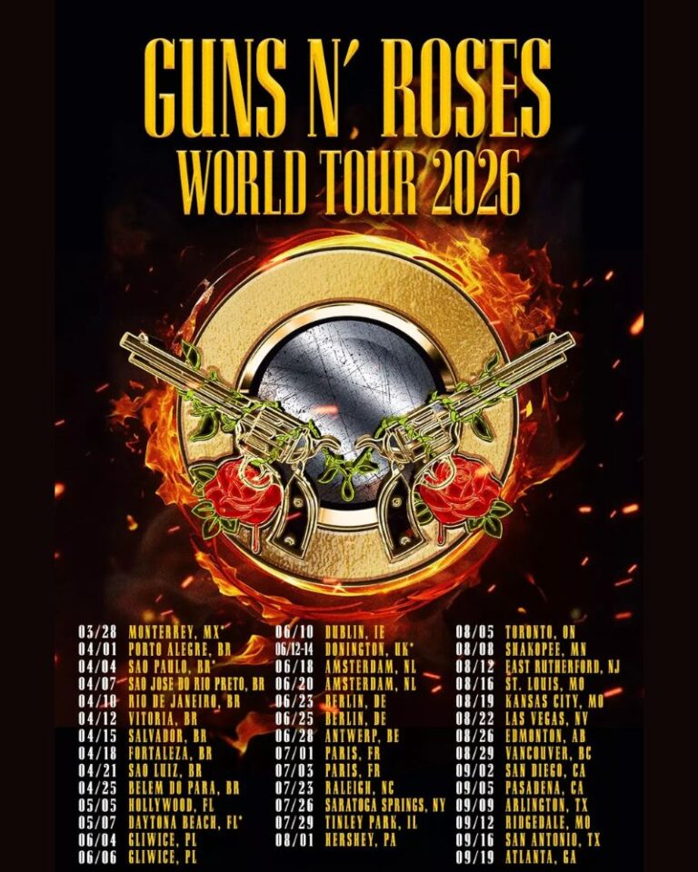 Guns N Roses 2026 Tour Dates, Setlist, Cities, Venues & Presale