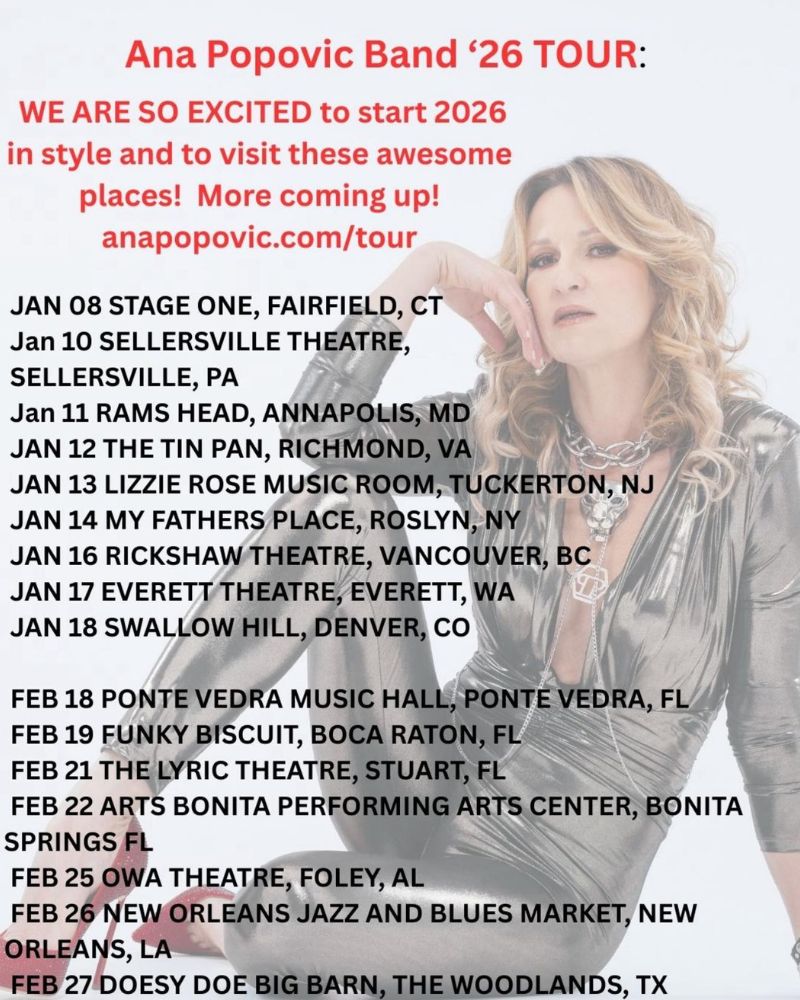 Ana Popovic Band 2026 Tour Setlist, Dates, Venues & Tickets