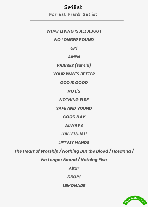 Forrest Frank Tour 2026 - Dates, Setlist & Presale Tickets