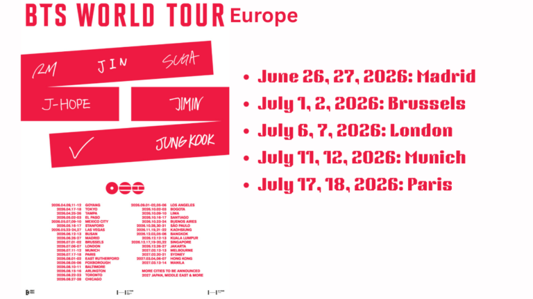 BTS World Tour 2026 Europe - Dates, Venues & Presale Info