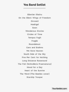Yes 2026 Tour Dates, Setlist, Venues & Tickets Info