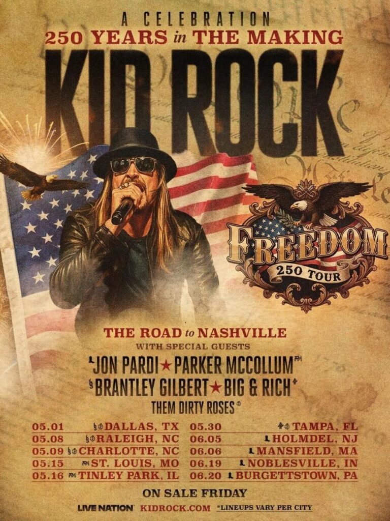 Kid Rock Announces 2026 Freedom 250 Tour