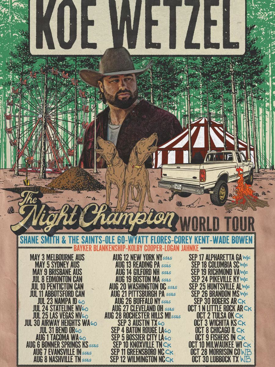 Koe Wetzel 2026 Tour Setlist, Dates, Venues & Presale Tickets