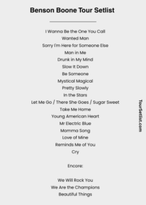 Benson Boone 2026 Tour Setlist – Dates, Cities & Presale Tickets