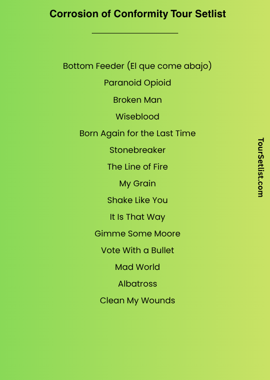 Corrosion Of Conformity 2026 Tour Setlist – Dates, Cities & Tickets