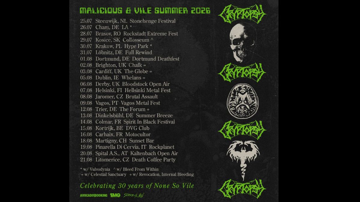 Cryptopsy 2026 Tour Setlist - Concert Dates, Cities & Presale Tickets
