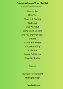 Devon Allman 2026 Tour Setlist - Dates, Cities & Presale Tickets
