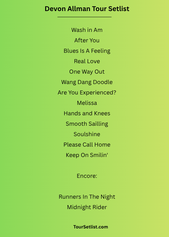 Devon Allman 2026 Tour Setlist - Dates, Cities & Presale Tickets