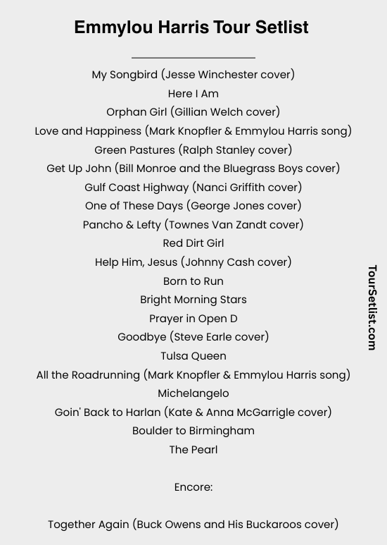 Emmylou Harris Farewell Tour 2026 - Dates, Setlist & Tickets