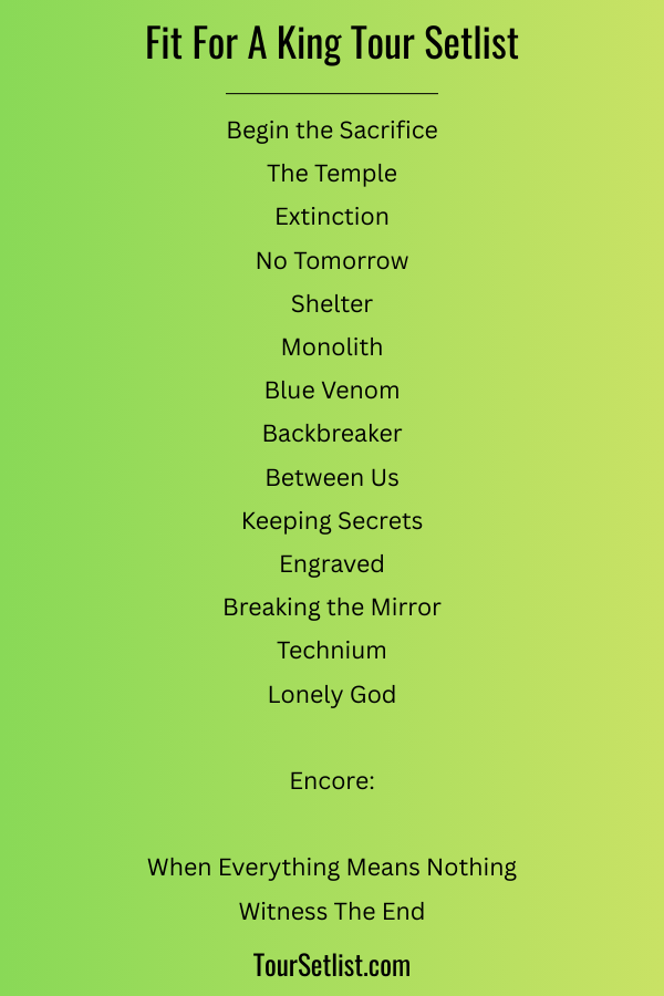 Fit For A King Tour Setlist 2026 - Dates, Cities & Presale Tickets