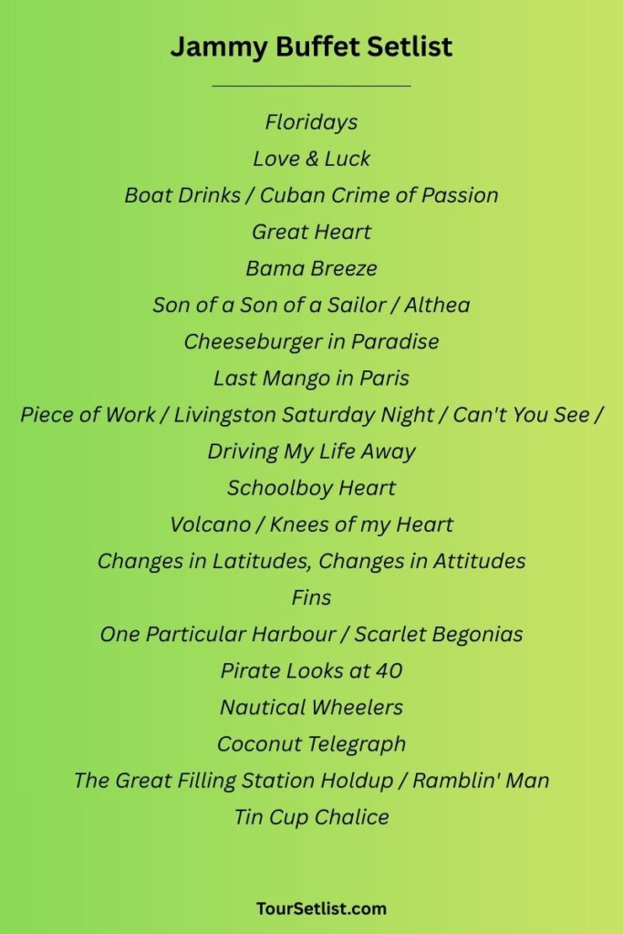 Jammy Buffet Tour 2026 – Dates, Setlist, Cities & Presale Tickets