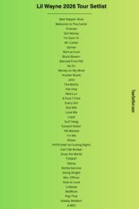 Lil Wayne 2026 Tour – Setlist, Dates, Cities & Presale Tickets