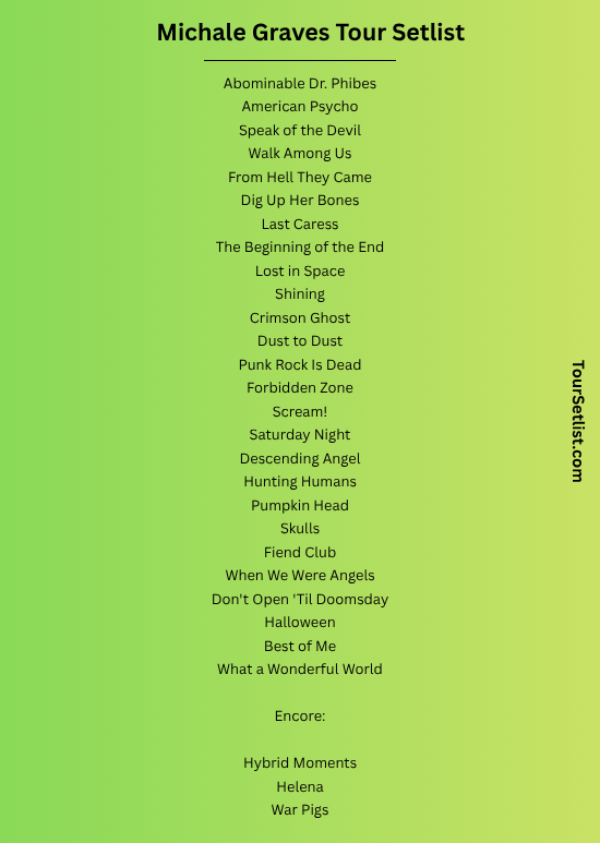 Michale Graves 2026 Tour Setlist, Dates & Presale Tickets