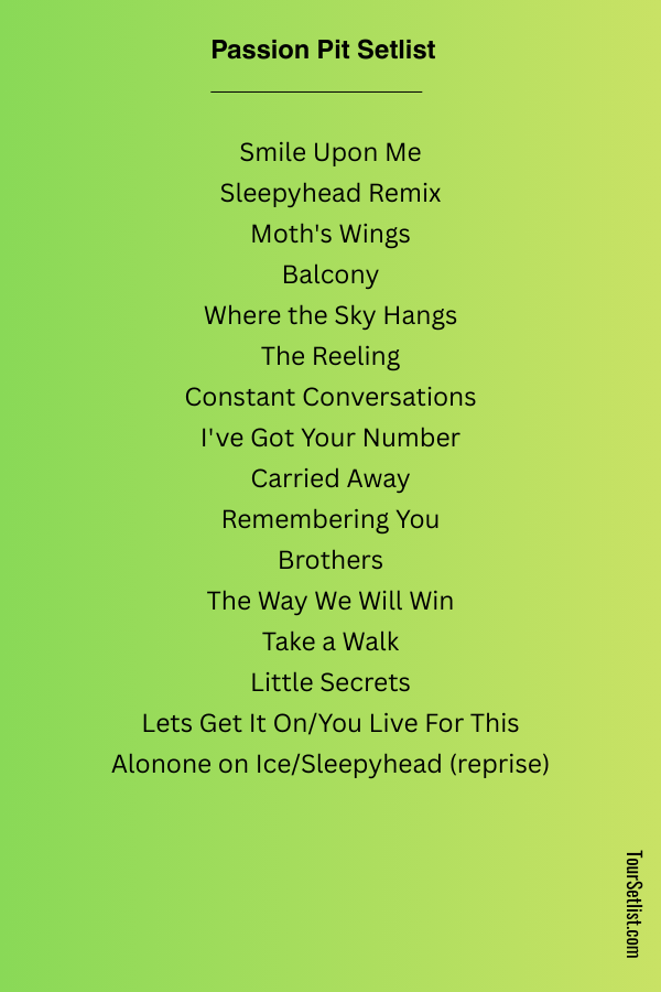 Passion Pit 2026 Tour | Setlist, Dates & Presale Tickets