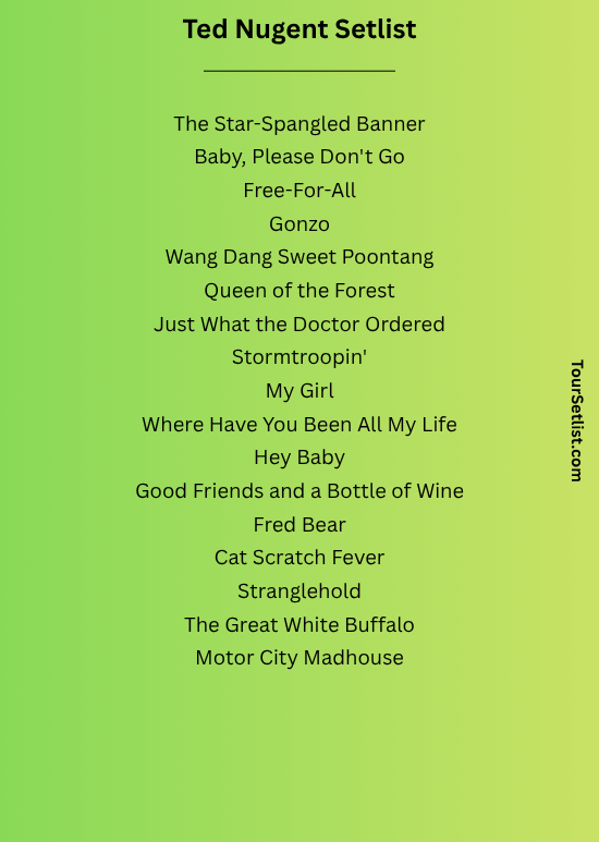 Ted Nugent 2026 Tour - Setlist, Dates, Cities & Presale Tickets
