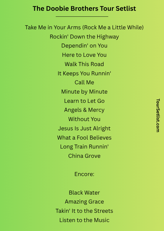 The Doobie Brothers 2026 Tour Setlist – Concert Songs & Dates