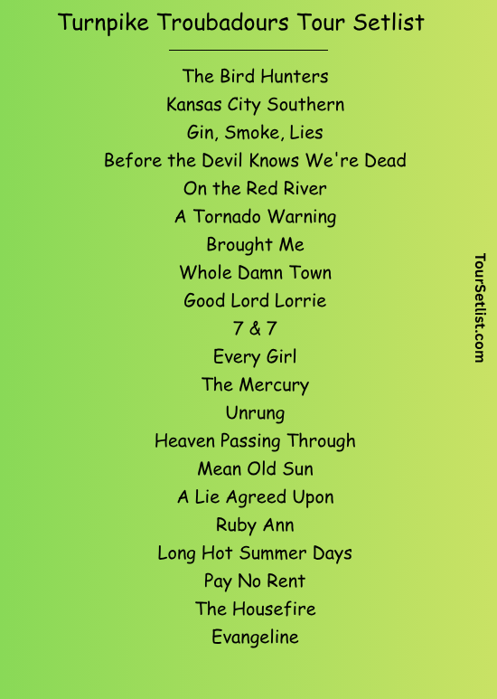 Turnpike Troubadours 2026 Tour Setlist – Dates, Cities & Tickets
