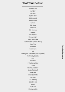 Yeat 2026 Tour Setlist – Dates, Cities, Venues & Presale Tickets