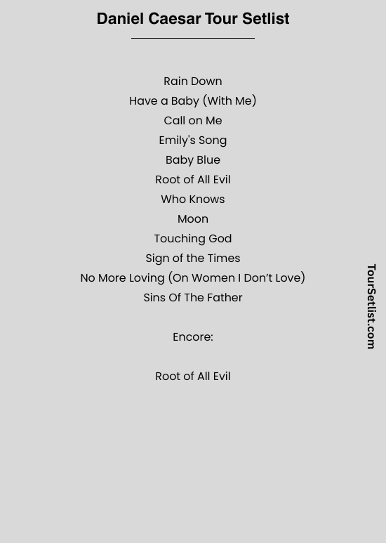Daniel Caesar 2026 Tour Setlist – Dates, Cities & Presale Tickets