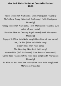 Nine Inch Noize Setlist At Coachella Festival 2026