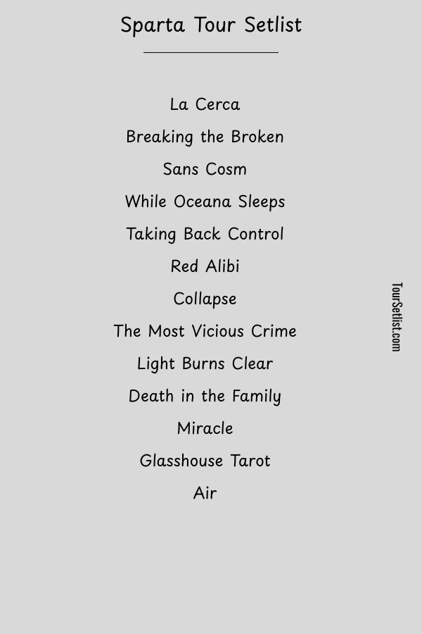 Sparta 2026 Tour Setlist – Dates, Cities, Venues & Presale Tickets