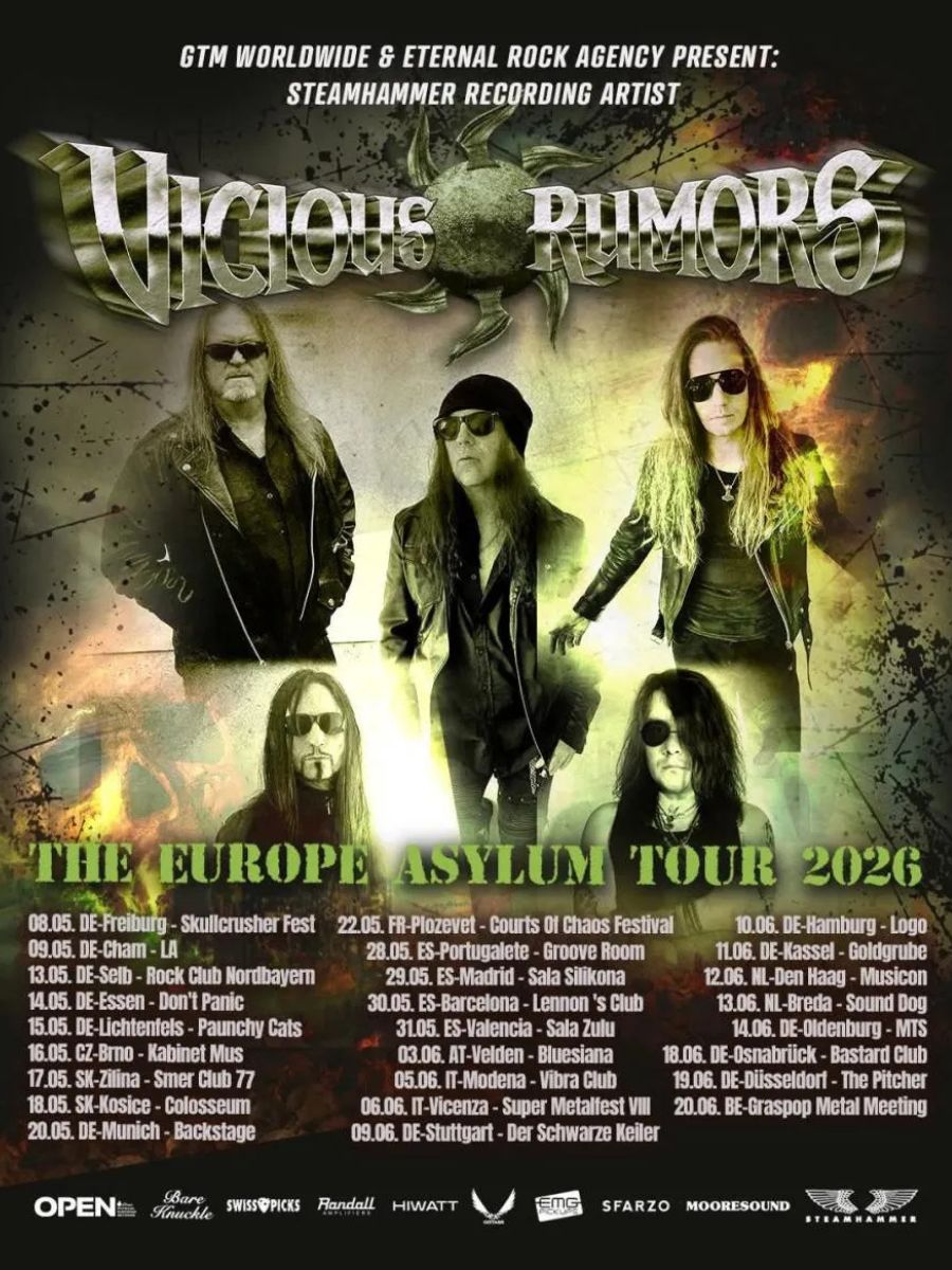 Vicious Rumors 2026 European Tour Dates | Full Schedule