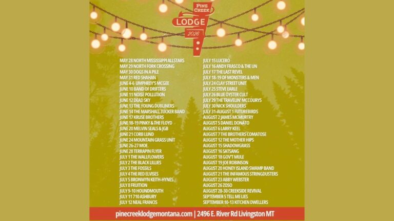 Pine Creek Lodge 2026 Concert Series – Lineup, Dates, Artists & Tickets